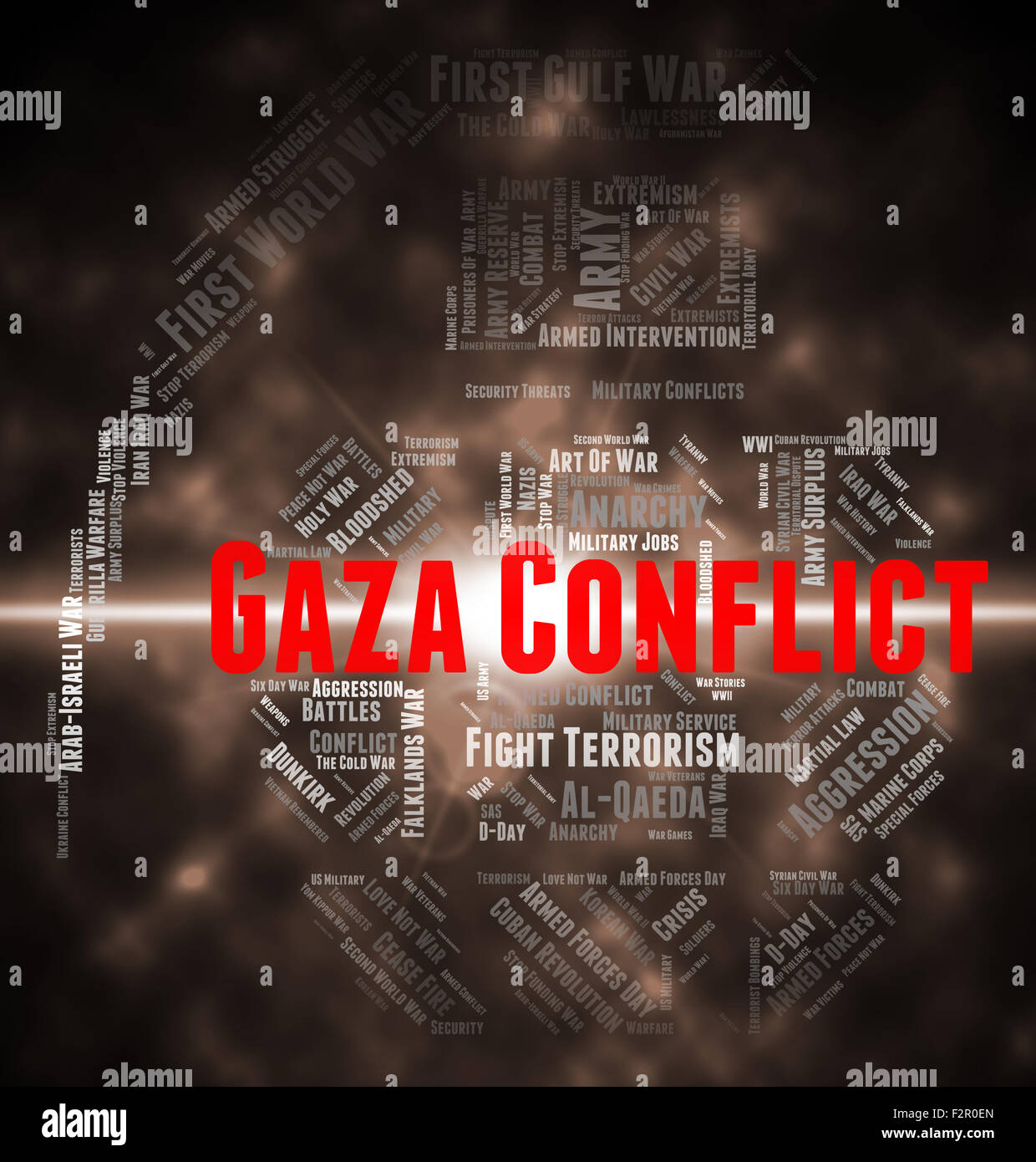 Armed Conflict Meaning Gaza Governorate And Wordclouds Stock Photo - Alamy