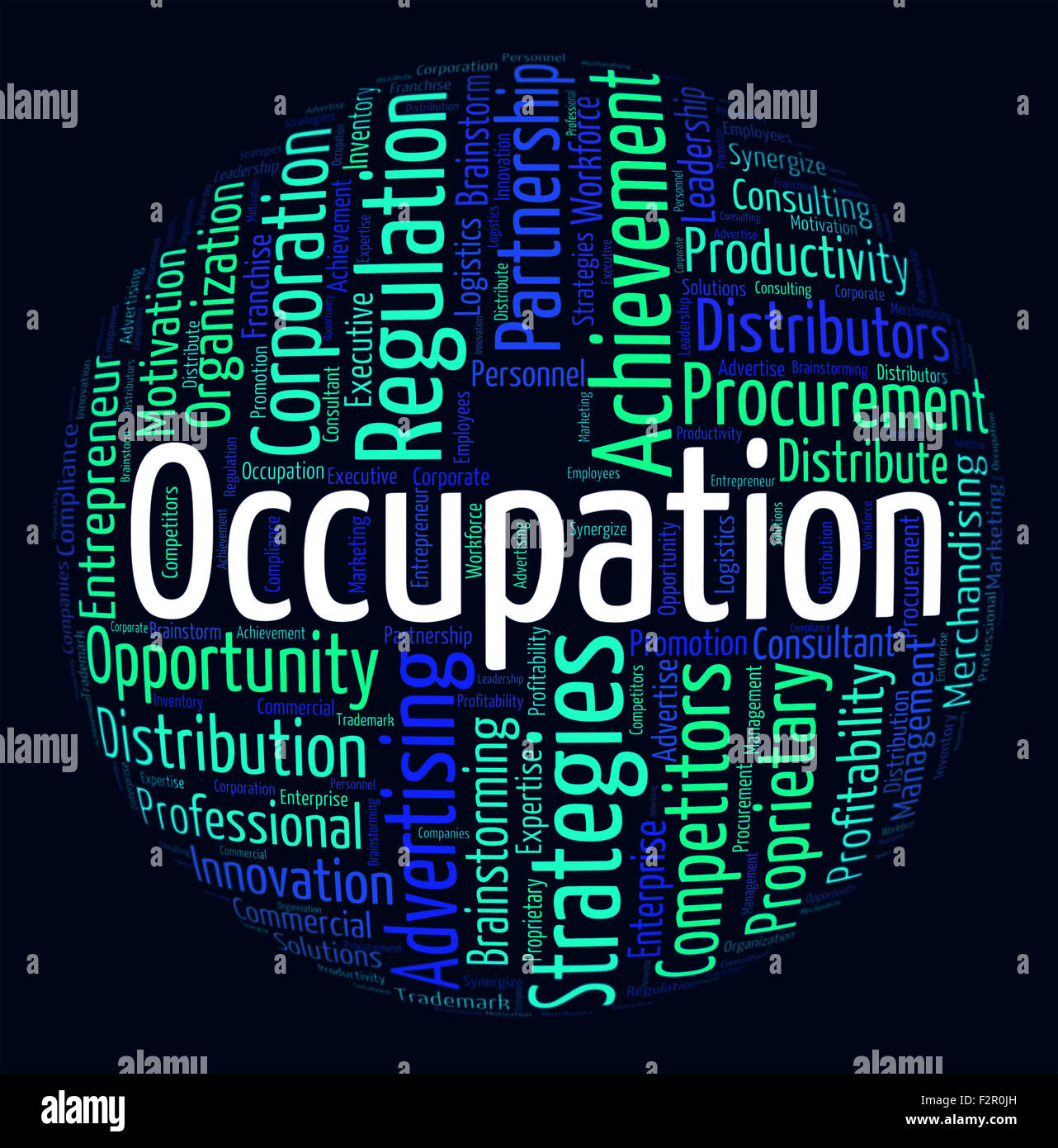Occupation Word Indicating Line Of Work And Job Career Stock Photo - Alamy