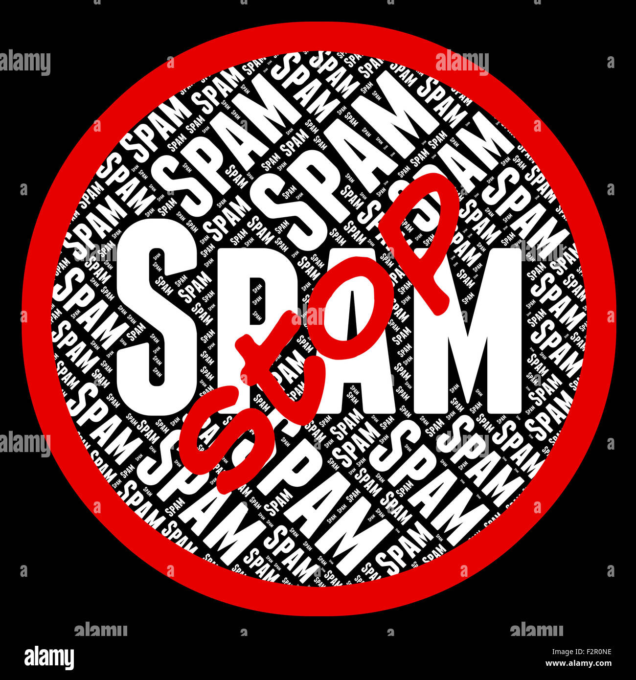 Stop Spam Representing E Mail And Forbidden Stock Photo - Alamy