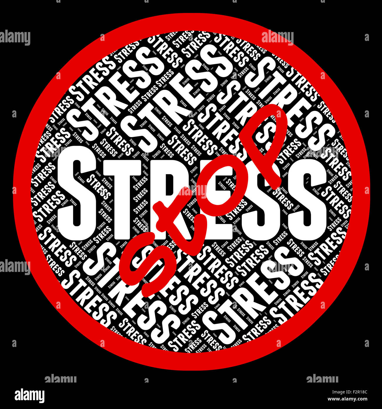 Stop Stress Showing Pressures Control And Stopped Stock Photo - Alamy