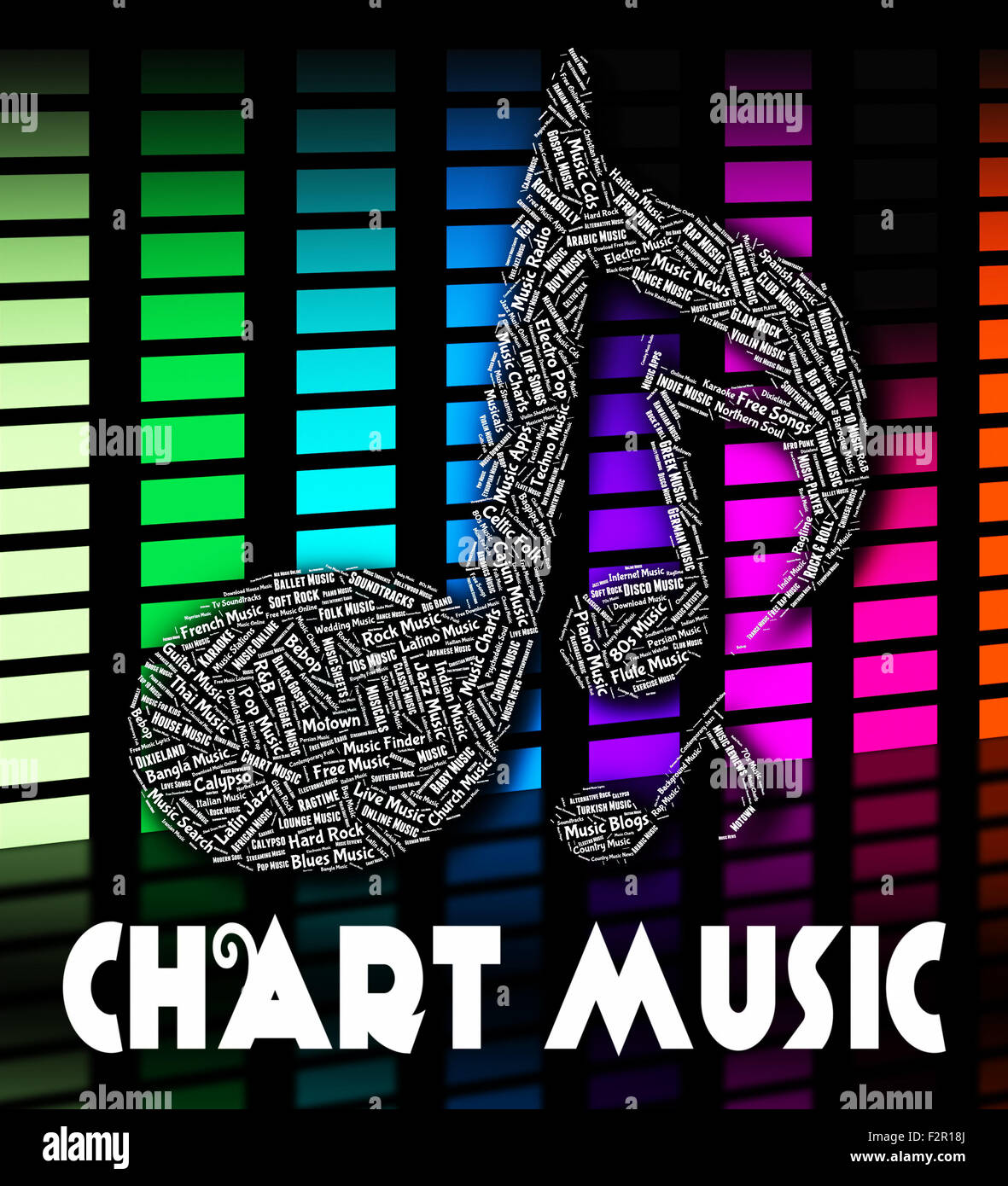 Chart Music Representing Top Twenty And Tune Stock Photo - Alamy