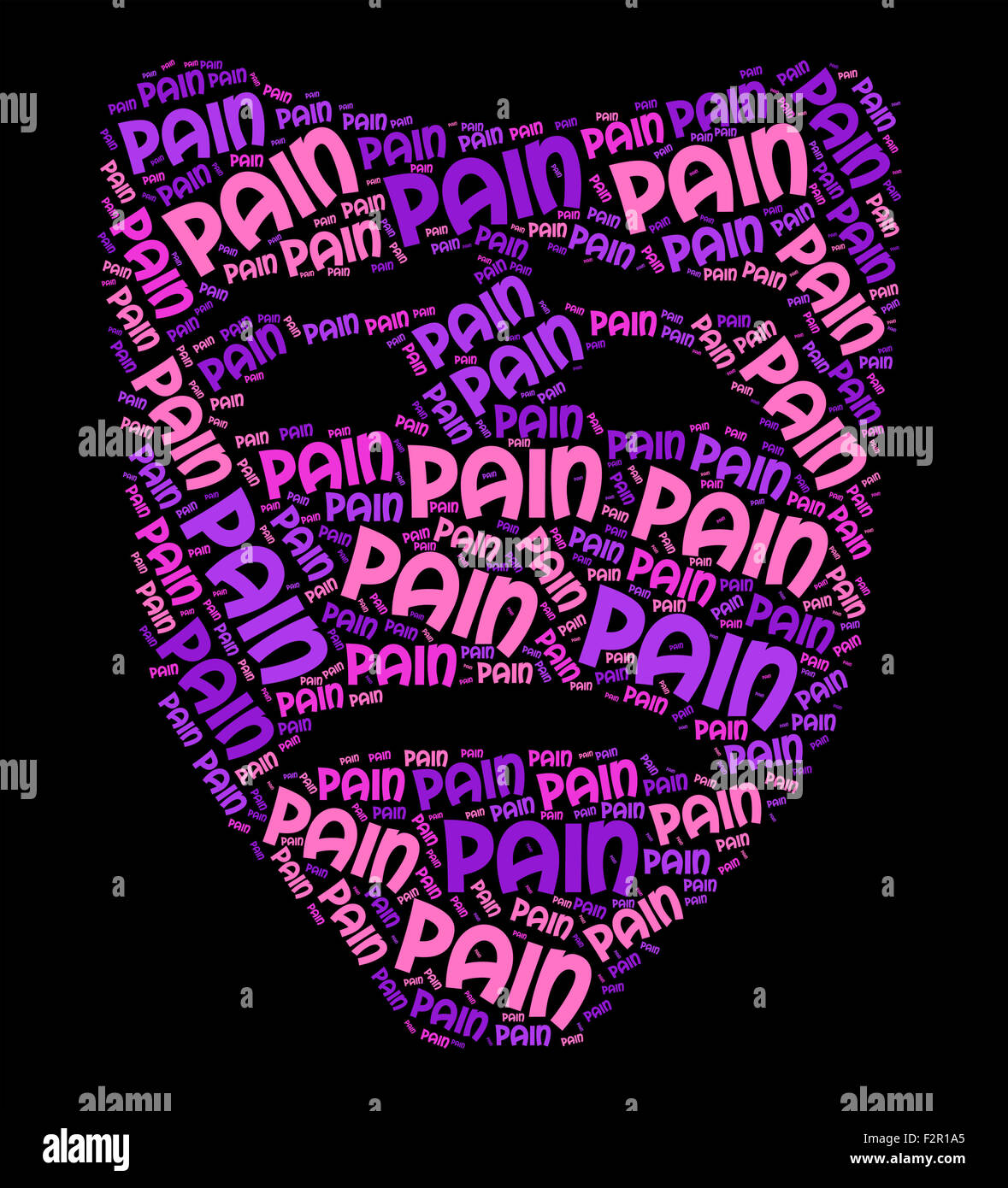 Pain Word Showing Text Pang And Wordcloud Stock Photo - Alamy