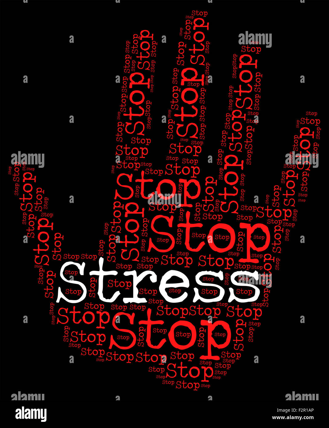 Stop Stress Indicating Warning Sign And No Stock Photo - Alamy