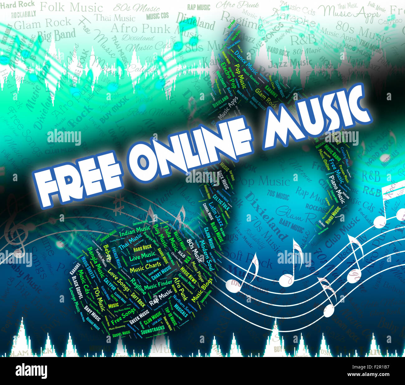 Free Online Music Meaning No Charge And Gratis Stock Photo - Alamy
