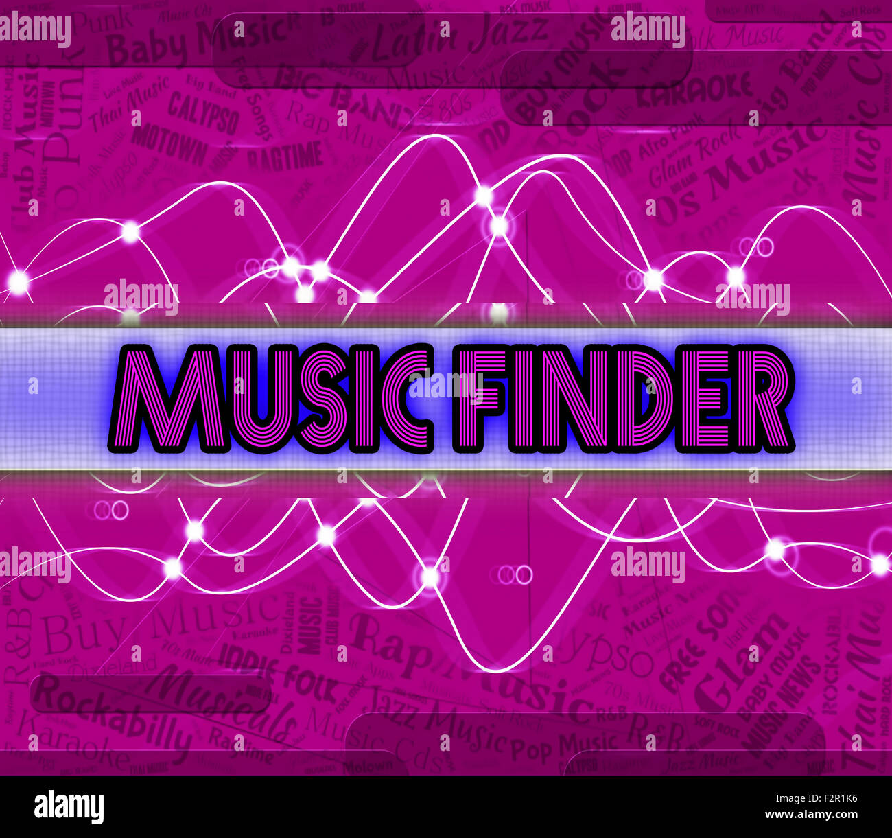 Music Finder Showing Sound Track And Soundtrack Stock Photo - Alamy