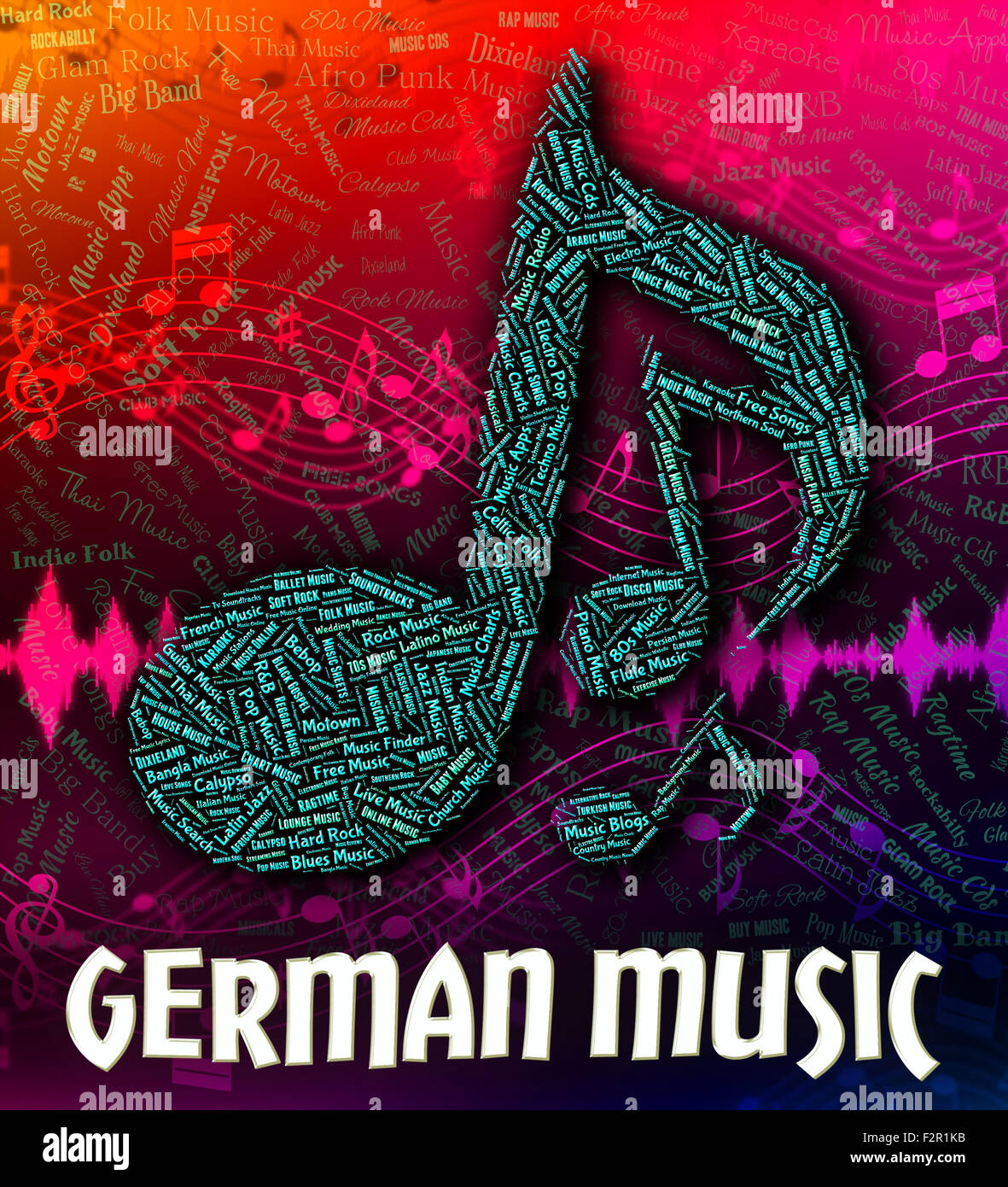 German Music Meaning Sound Track And Germanic Stock Photo - Alamy