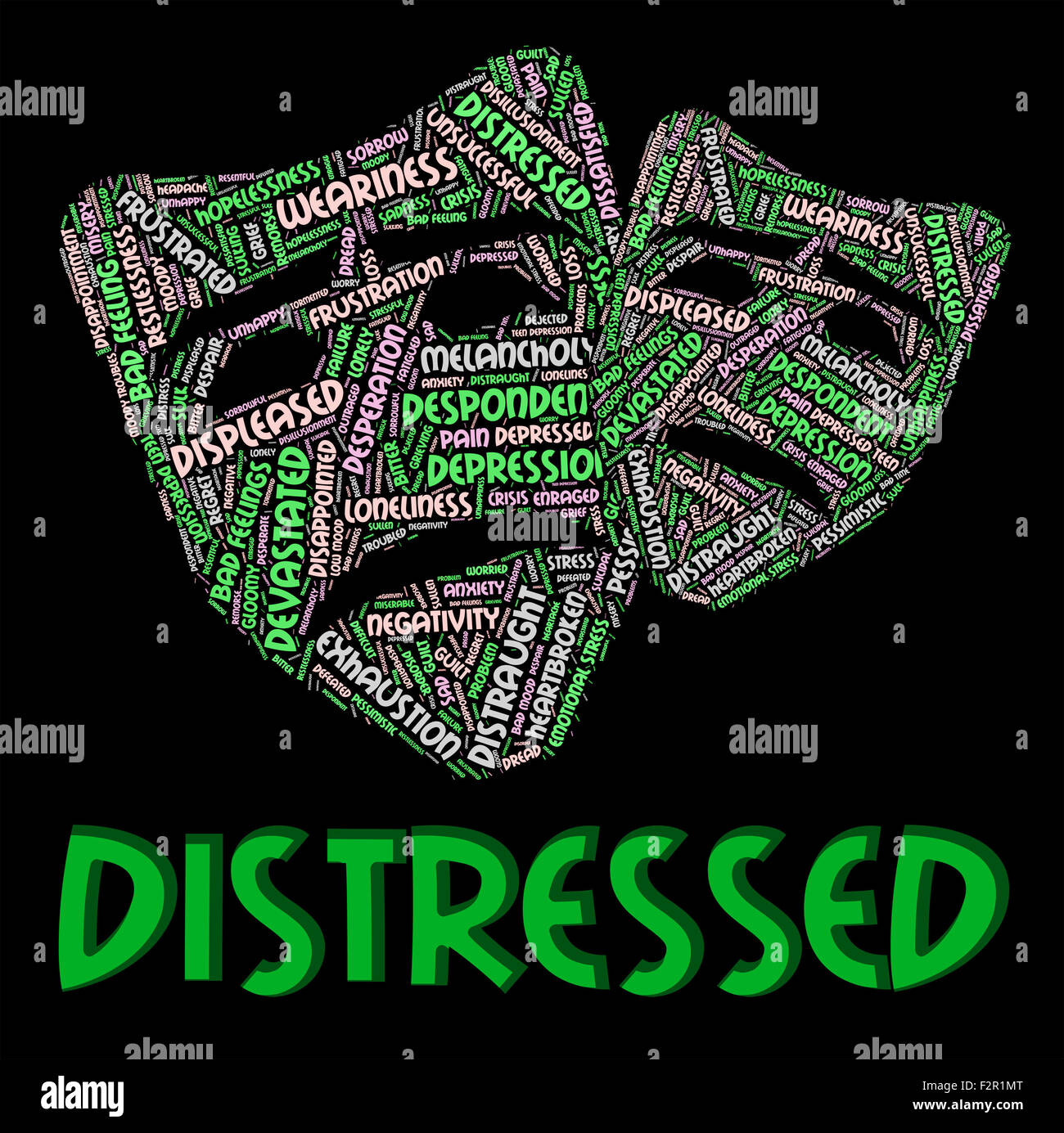 Distressed Word Indicating Overcome Upset And Grief Stock Photo - Alamy
