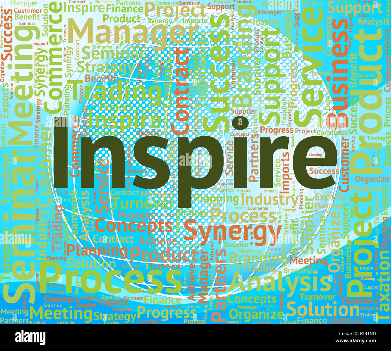 Inspire Word Showing Spur On And Energize Stock Photo - Alamy
