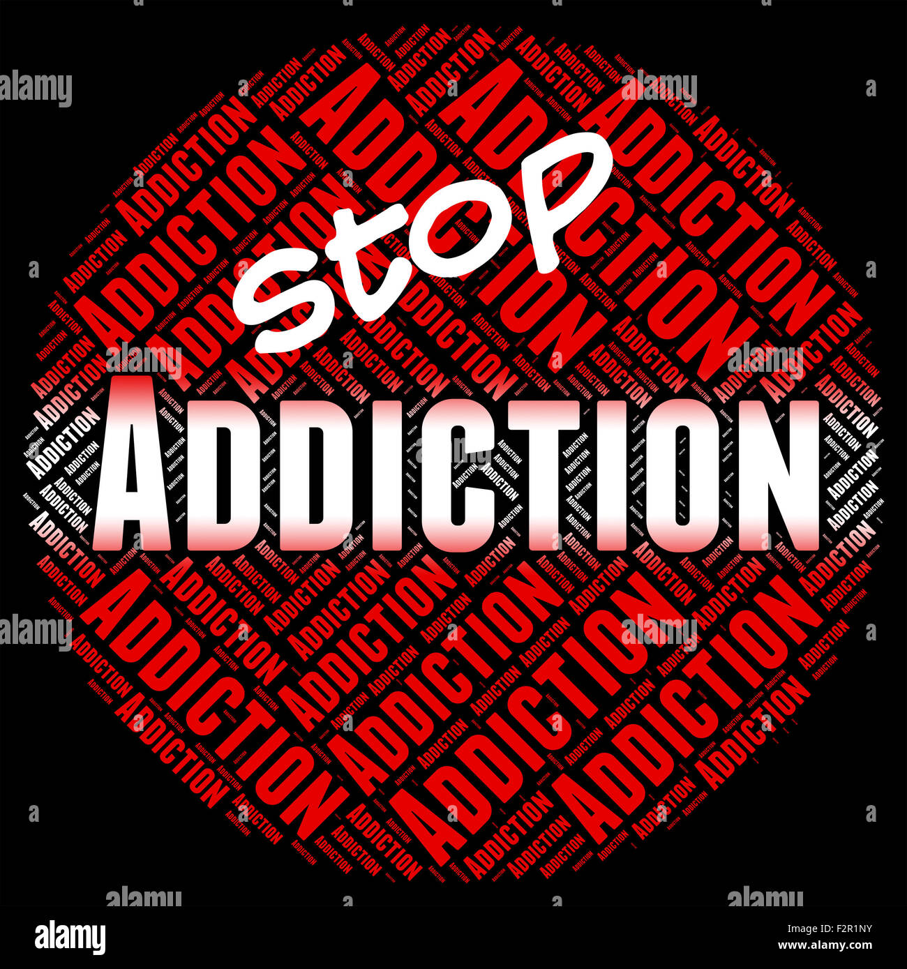 Stop Addiction Representing Forbidden Prohibited And Fixation Stock ...