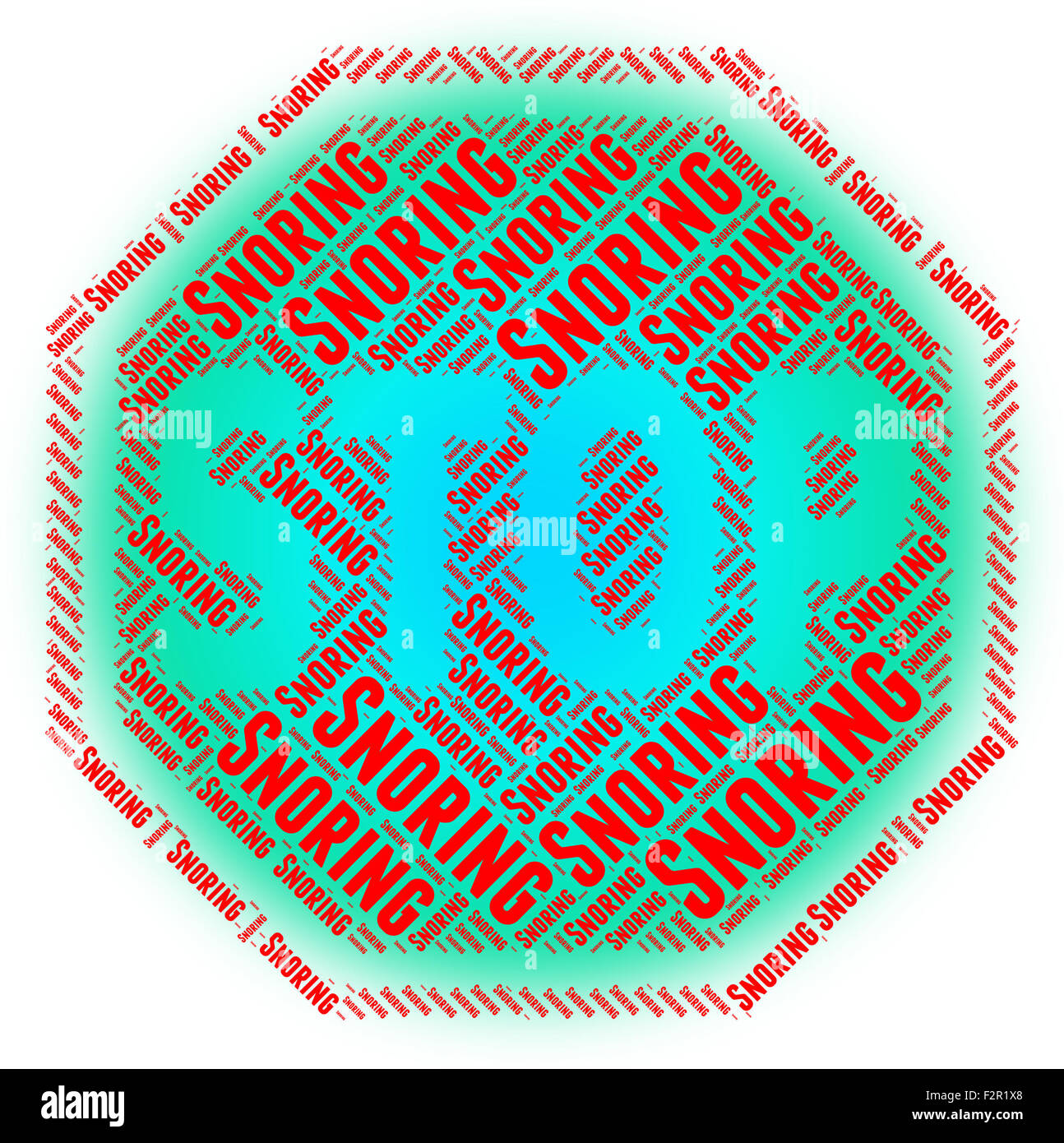 Stop Snoring Indicating Obstructive Sleep Apnea And Warning Sign Stock ...