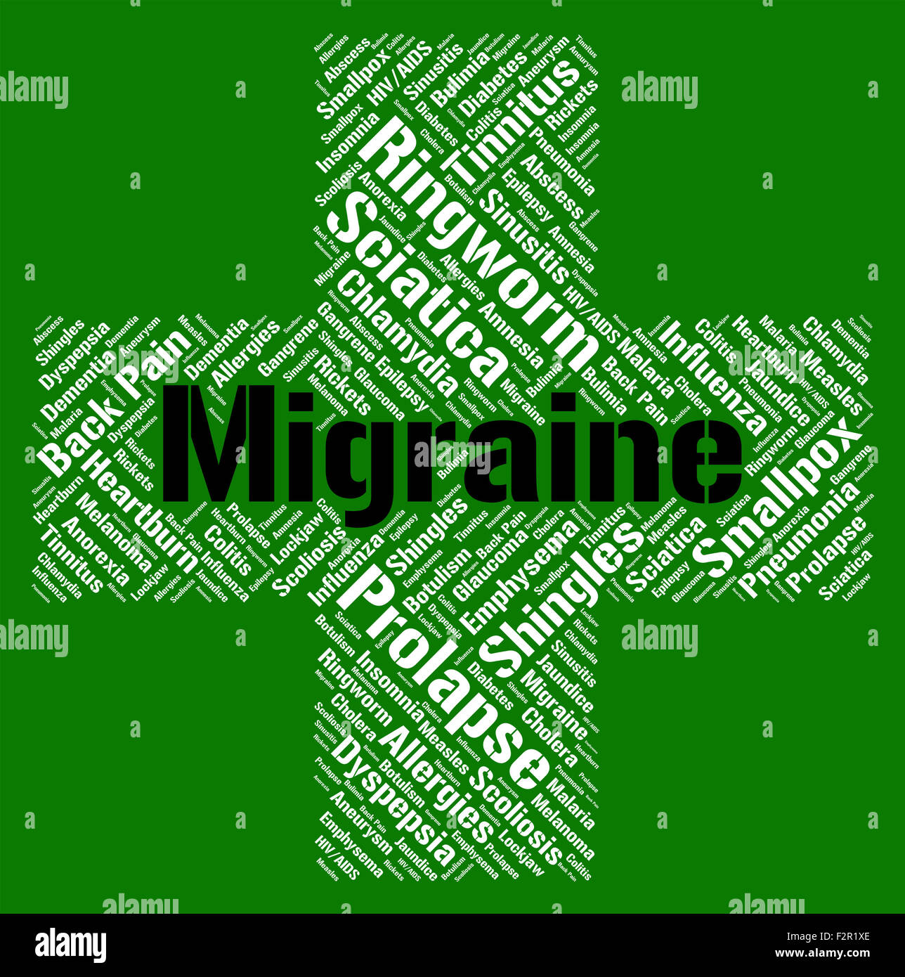 Migraine Word Showing Neurological Disease And Migraines Stock Photo ...