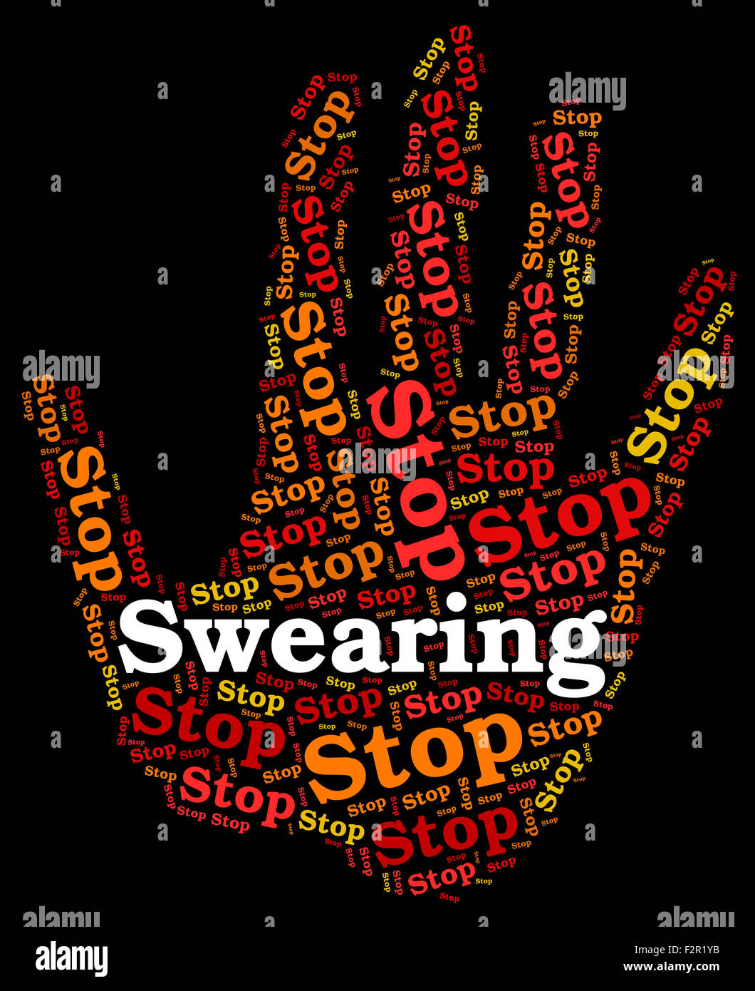 Stop Swearing Meaning Warning Sign And Expletive Stock Photo - Alamy