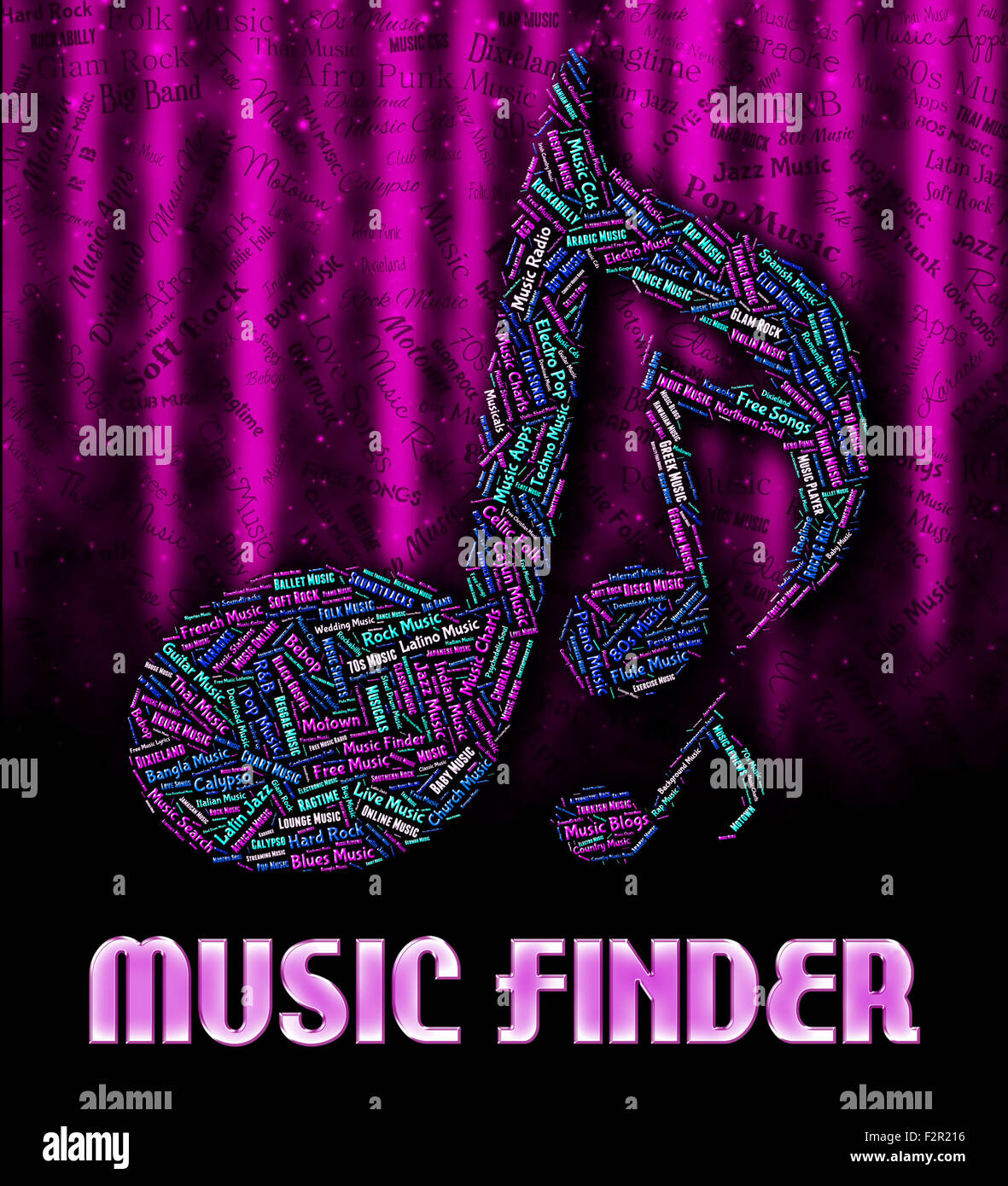 Music Finder Indicating Sound Tracks And Harmonies Stock Photo - Alamy