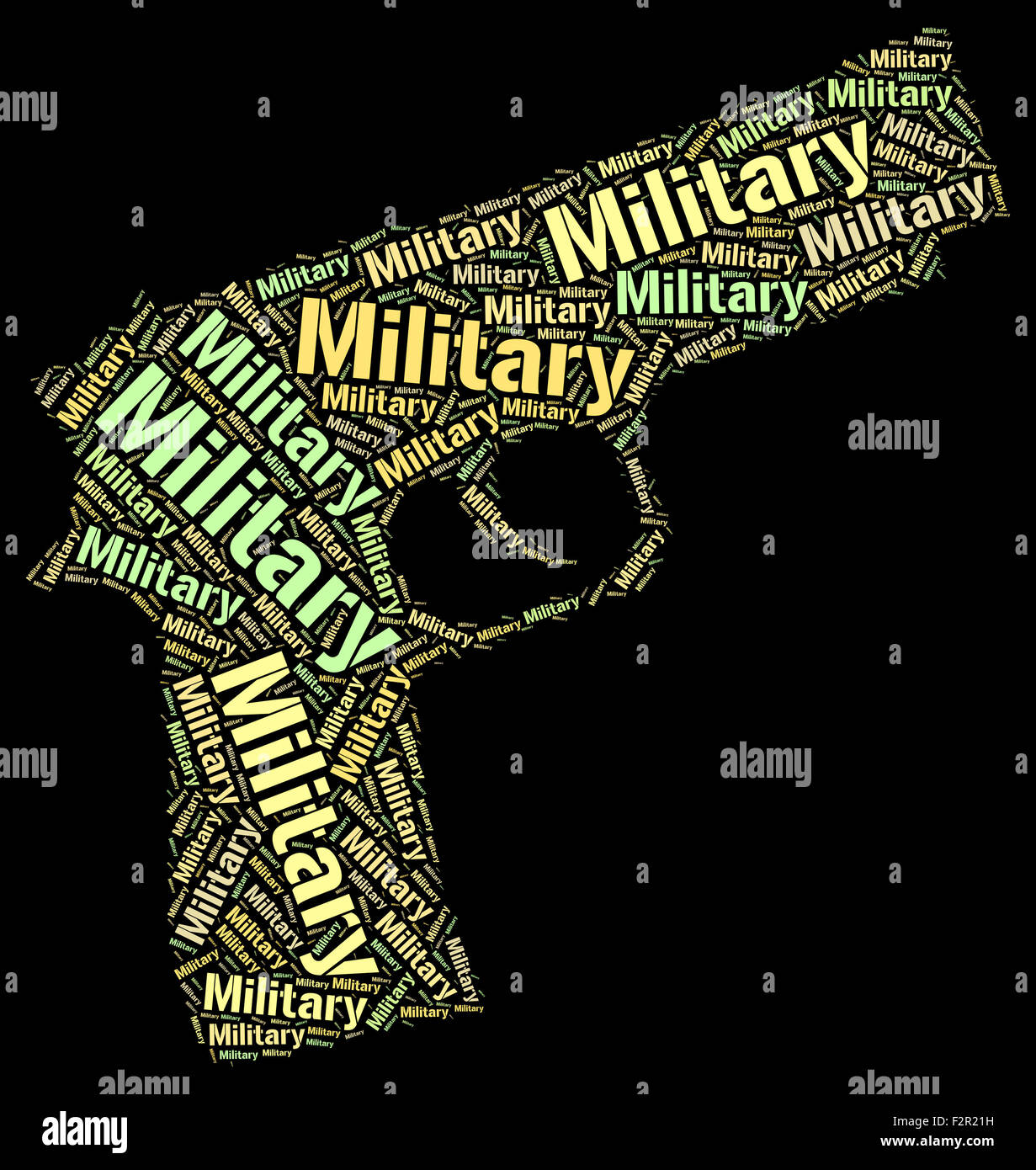 Military Word Indicating Armed Text And Martial Stock Photo - Alamy