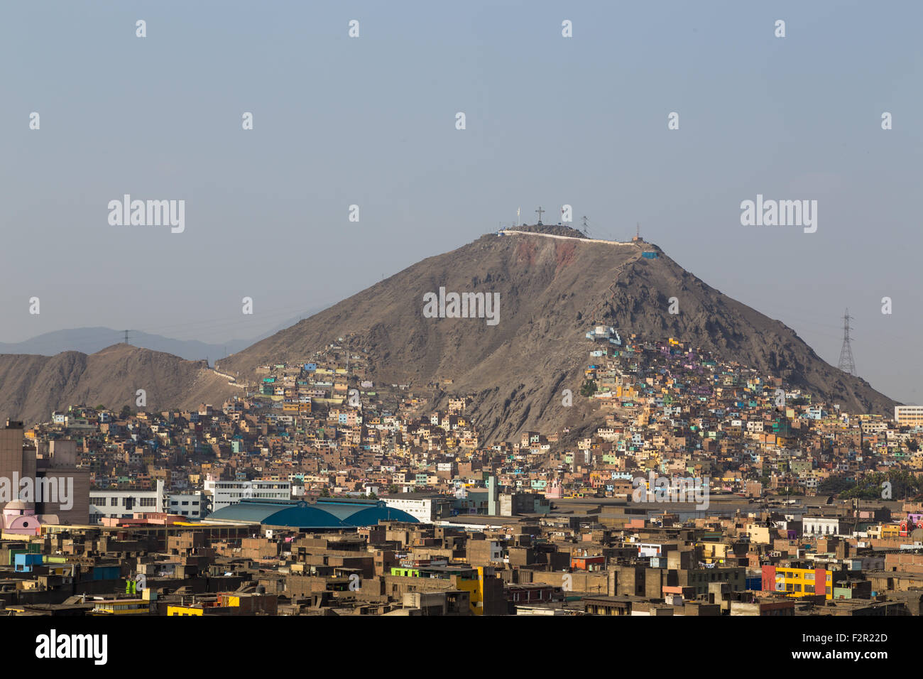 Lima, Peru - September 5, 2015: Photograph of the hill San Cristobal at ...