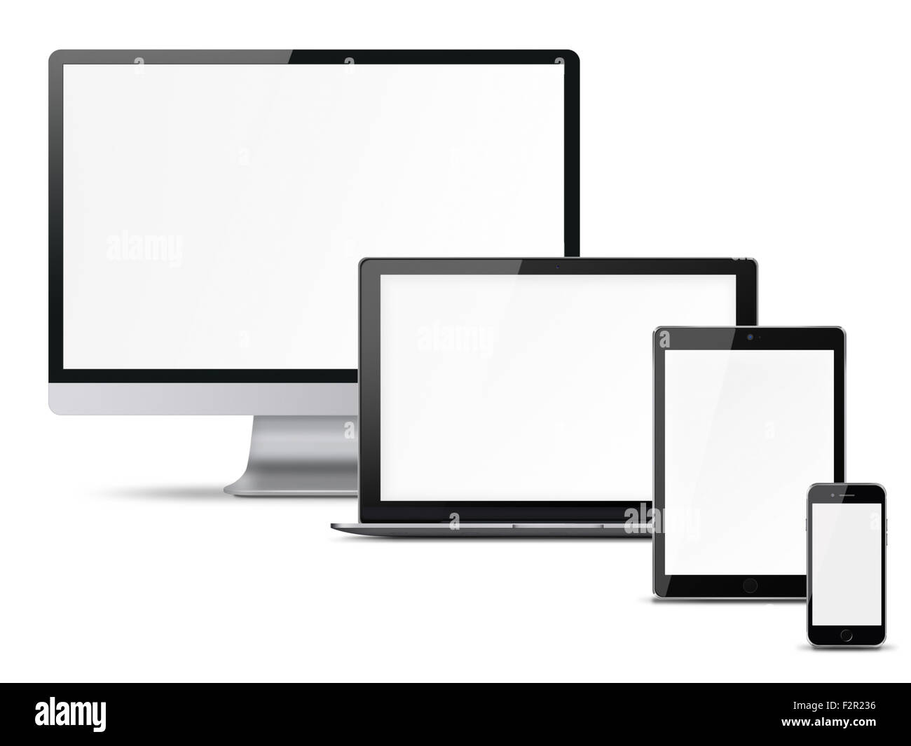 Computer monitor, mobile phone, smartphone, laptop and tablet pc with ...