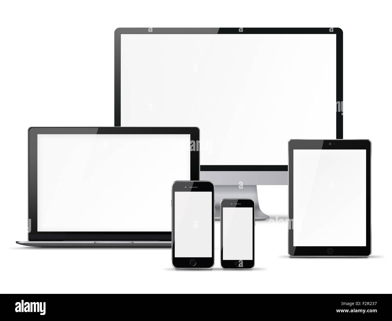 Computer monitor, mobile phone, smartphone, laptop and tablet pc with ...