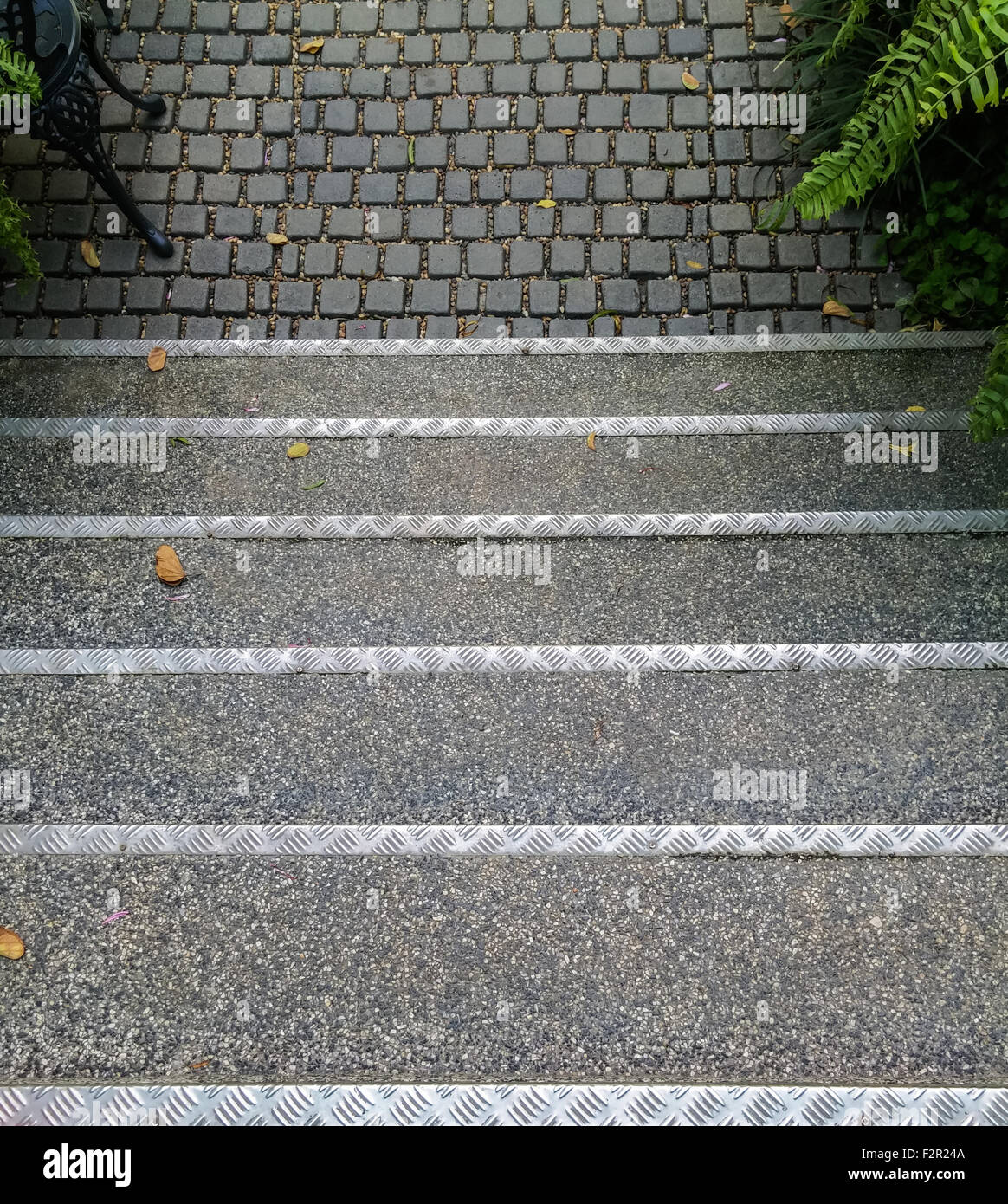Top view of staircase from house to the garden Stock Photo - Alamy
