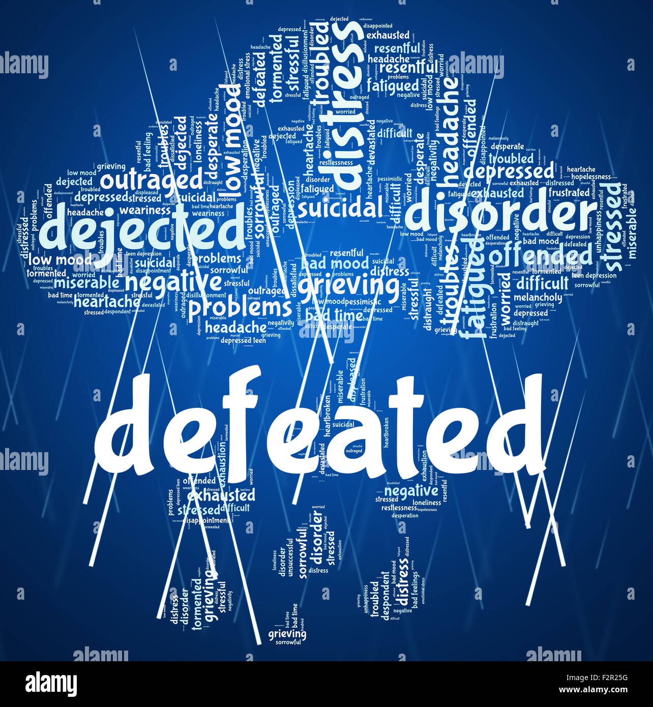 Defeated Word Showing Trounce Conquered And Lost Stock Photo - Alamy