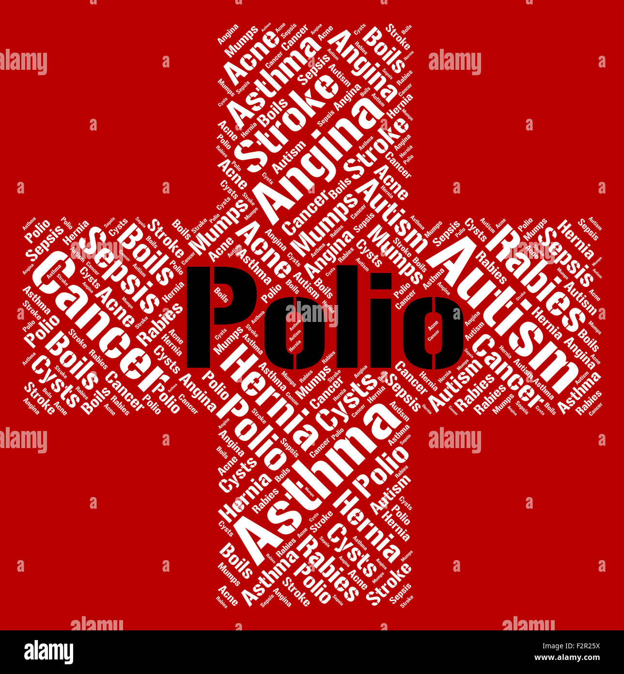 Polio Word Representing Poor Health And Sick Stock Photo - Alamy
