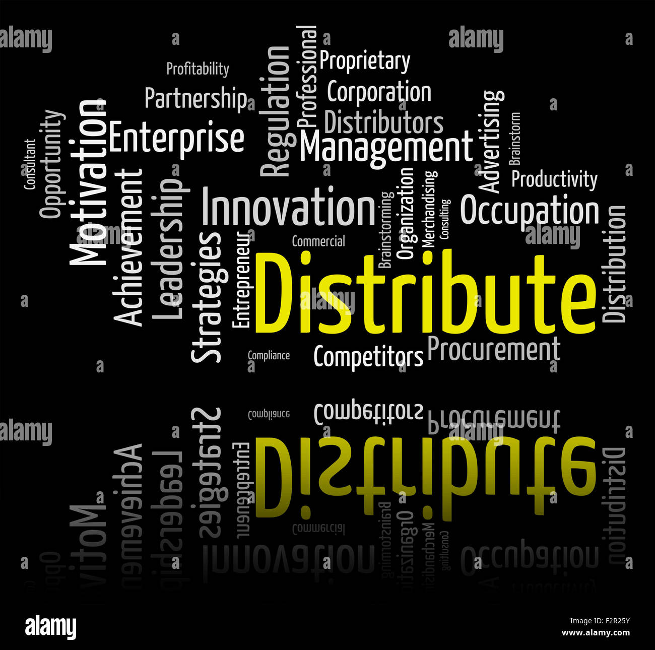 Distribute Word Indicating Distributor Text And Distribution Stock ...