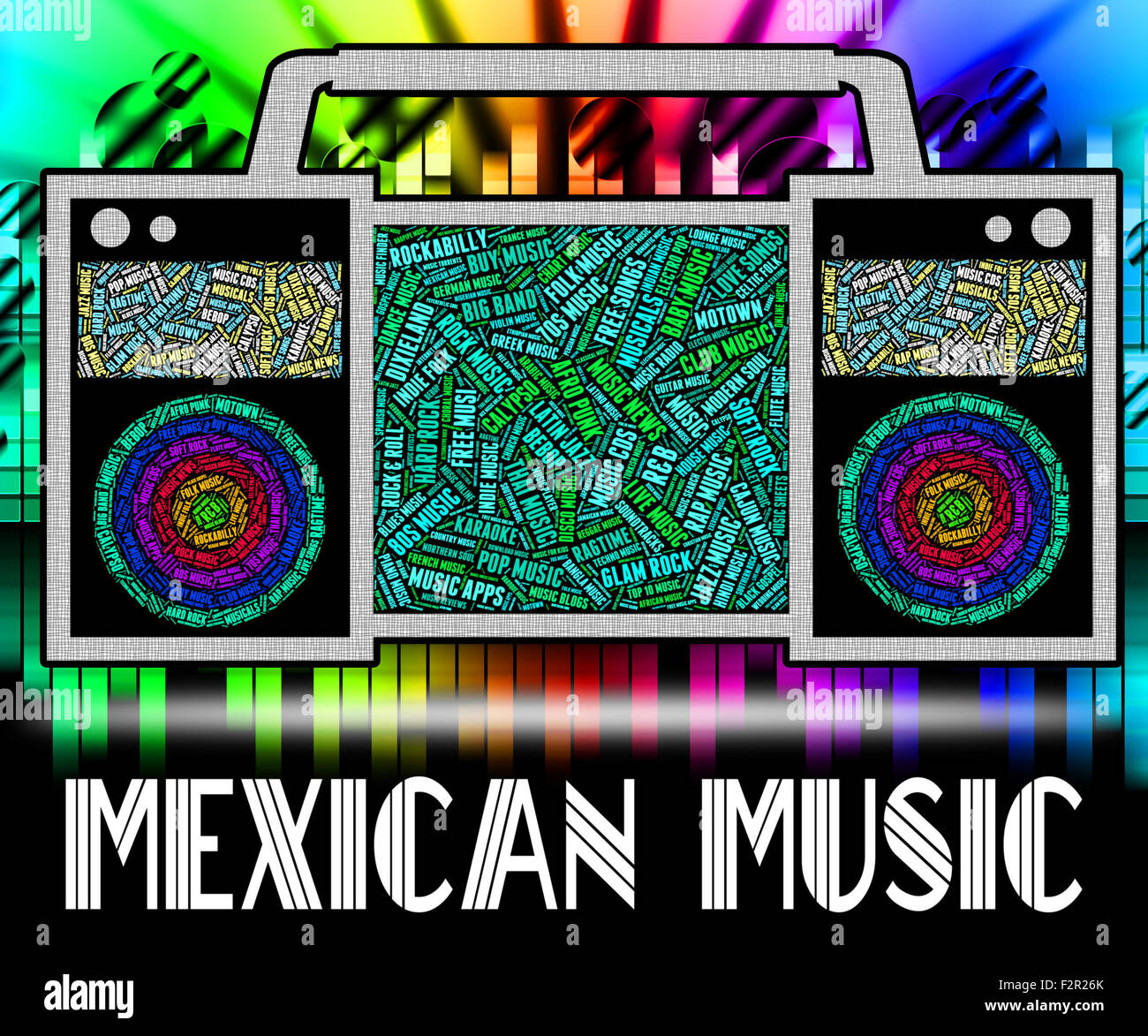Mexican Music Representing Sound Tracks And Tunes Stock Photo - Alamy