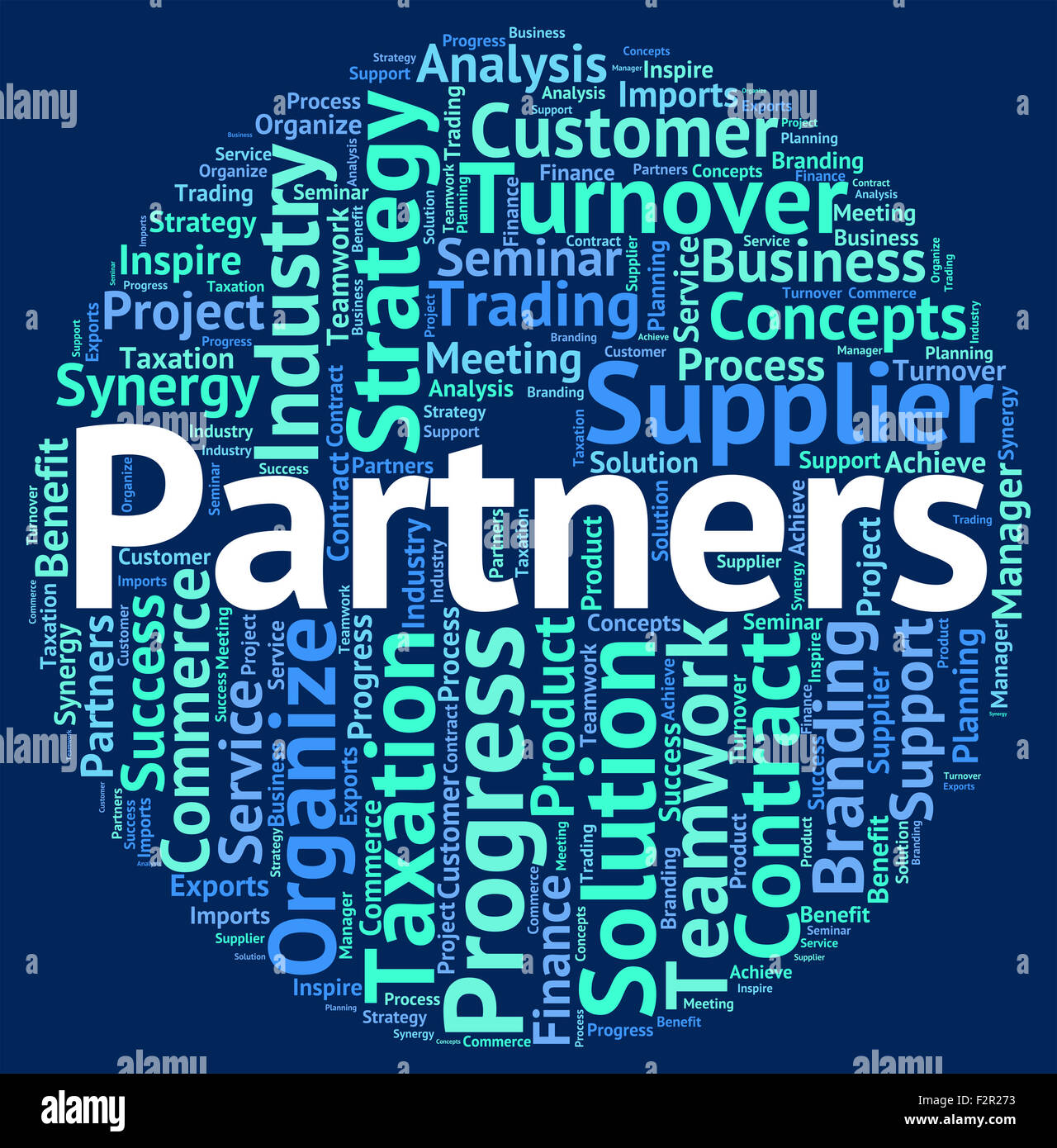 Partners Word Showing Team Work And Words Stock Photo - Alamy