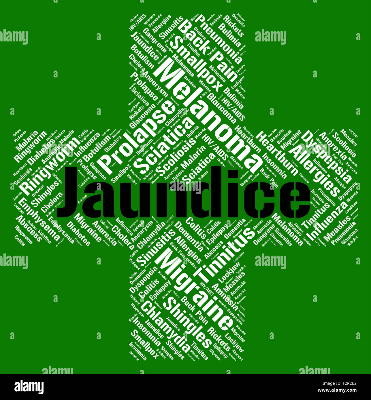 Jaundice Word Showing Poor Health And Infirmity Stock Photo - Alamy