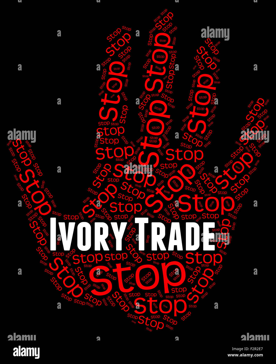 Stop Ivory Trade Showing Elephant Tusk And Exporting Stock Photo - Alamy