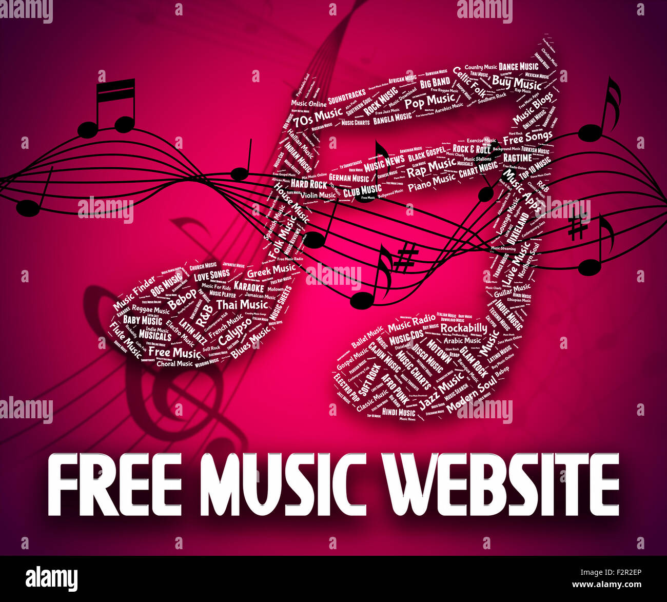 Free Music Website Meaning Without Charge And Freebie Stock Photo - Alamy