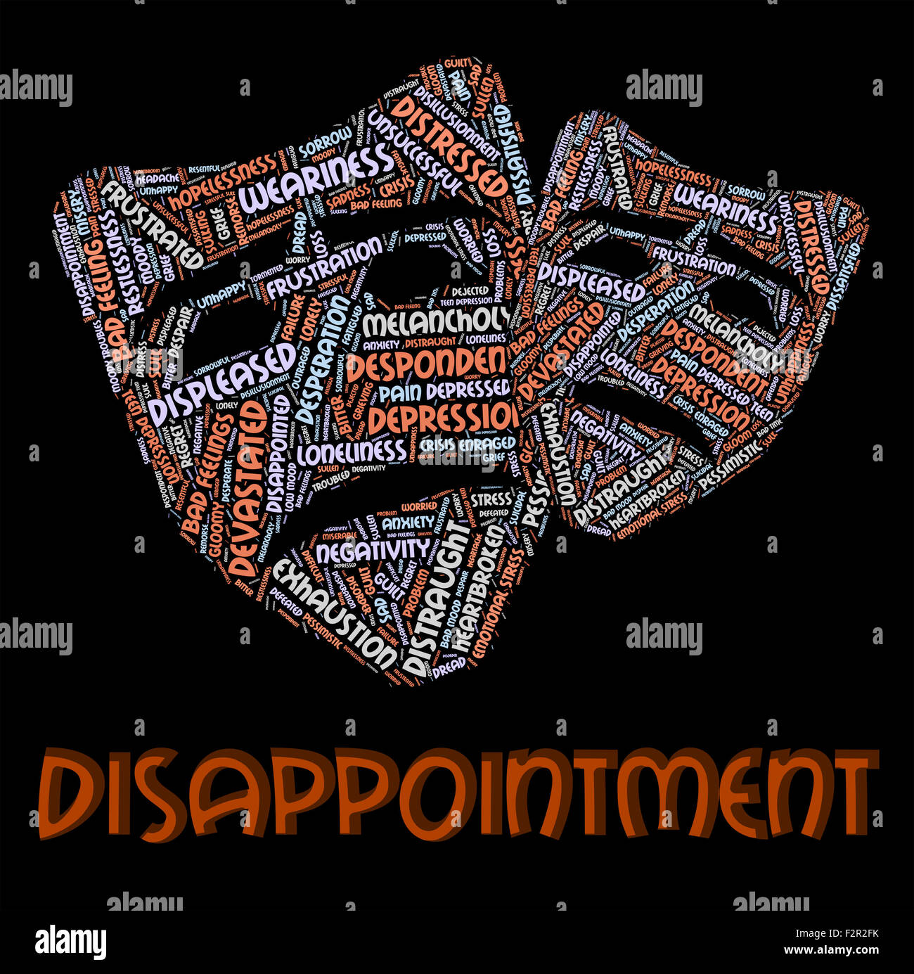 Disappointment Word Showing Let Down And Displeased Stock Photo - Alamy