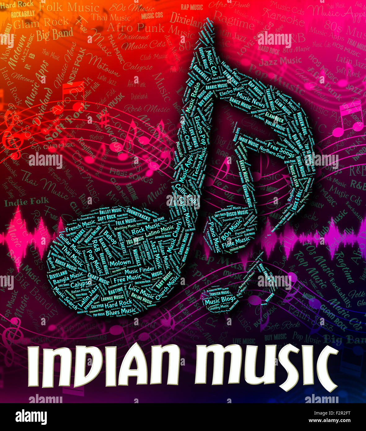Indian Music Representing Sound Tracks And Singing Stock Photo - Alamy