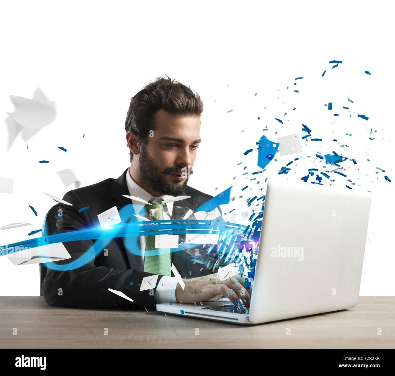 Communication with laptop Stock Photo - Alamy