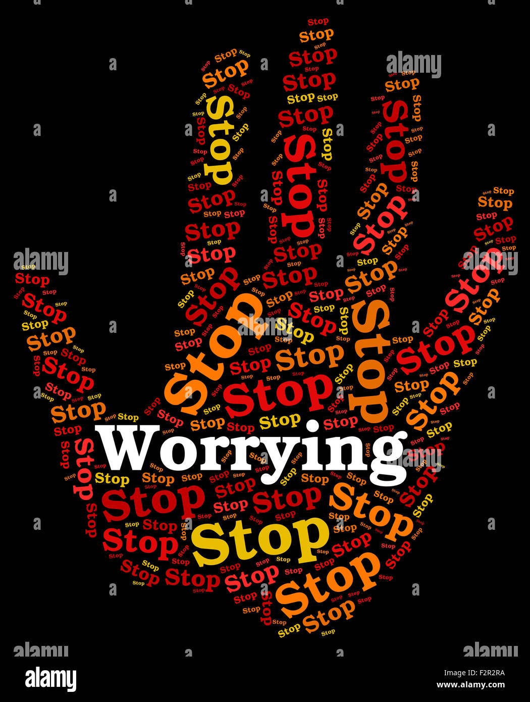 Stop Worrying Showing Ill At Ease And Worried Sick Stock Photo - Alamy