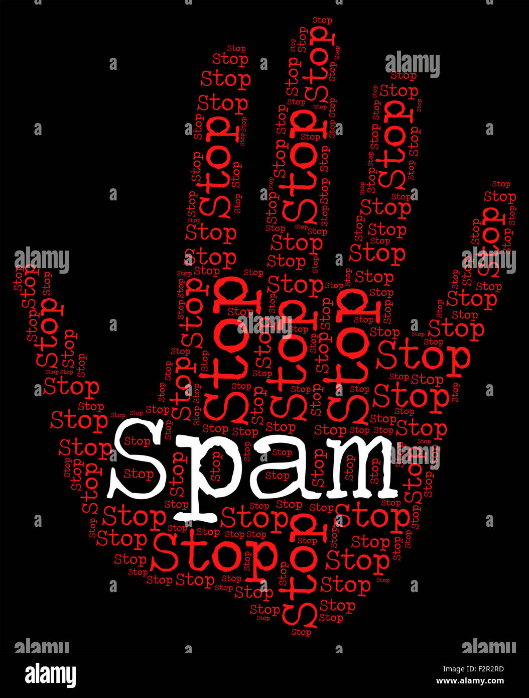 Stop Spam Showing Warning Sign And Stopped Stock Photo - Alamy