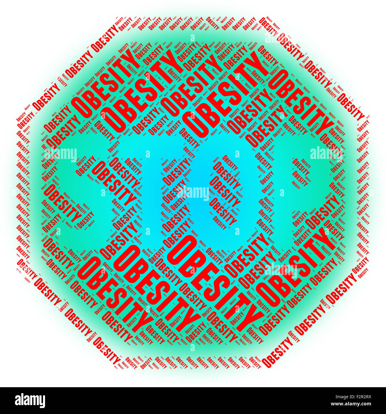 Stop Obesity Showing Warning Sign And Caution Stock Photo - Alamy