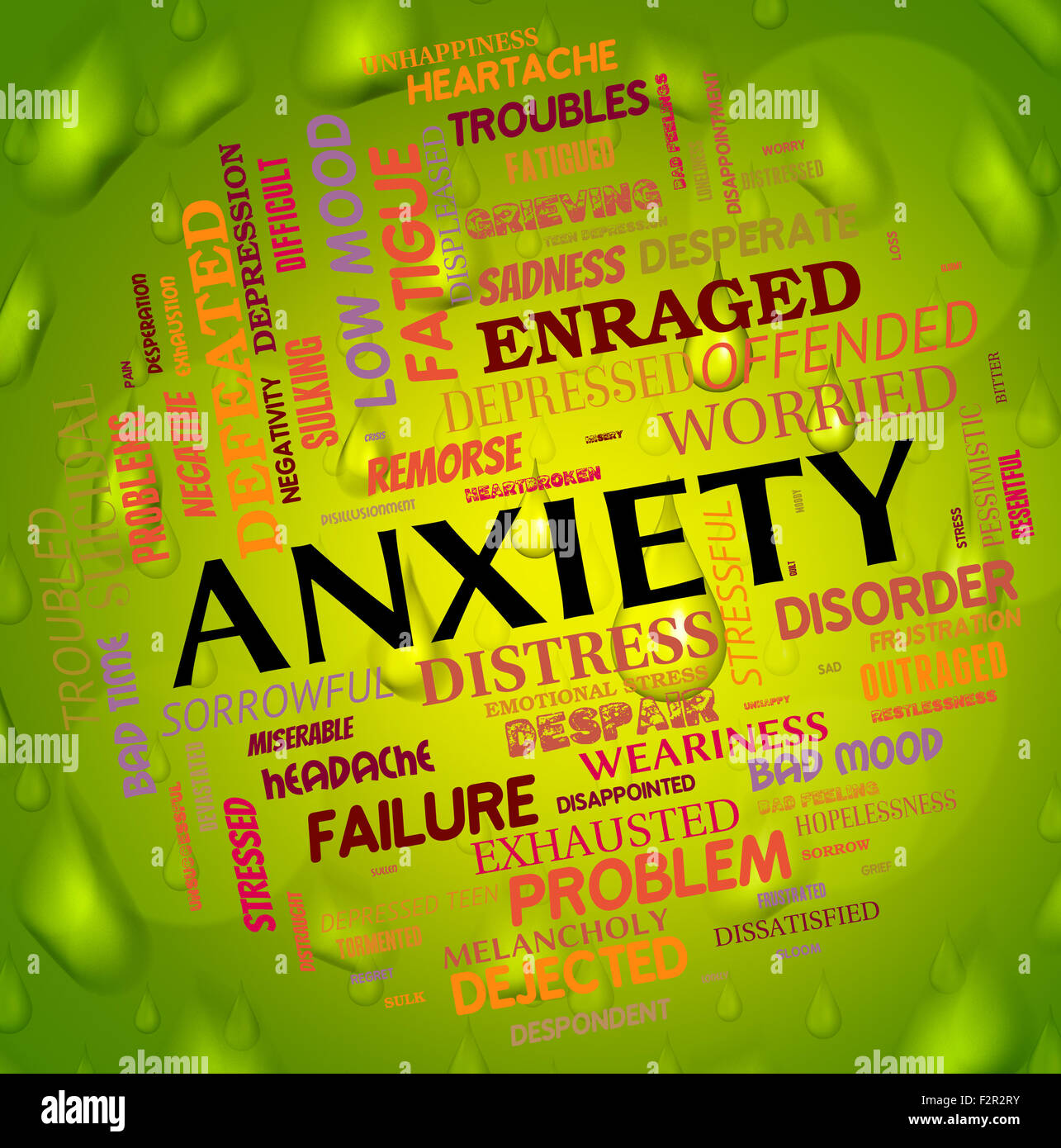 Anxiety Word Showing Agitation Worry And Unease Stock Photo - Alamy