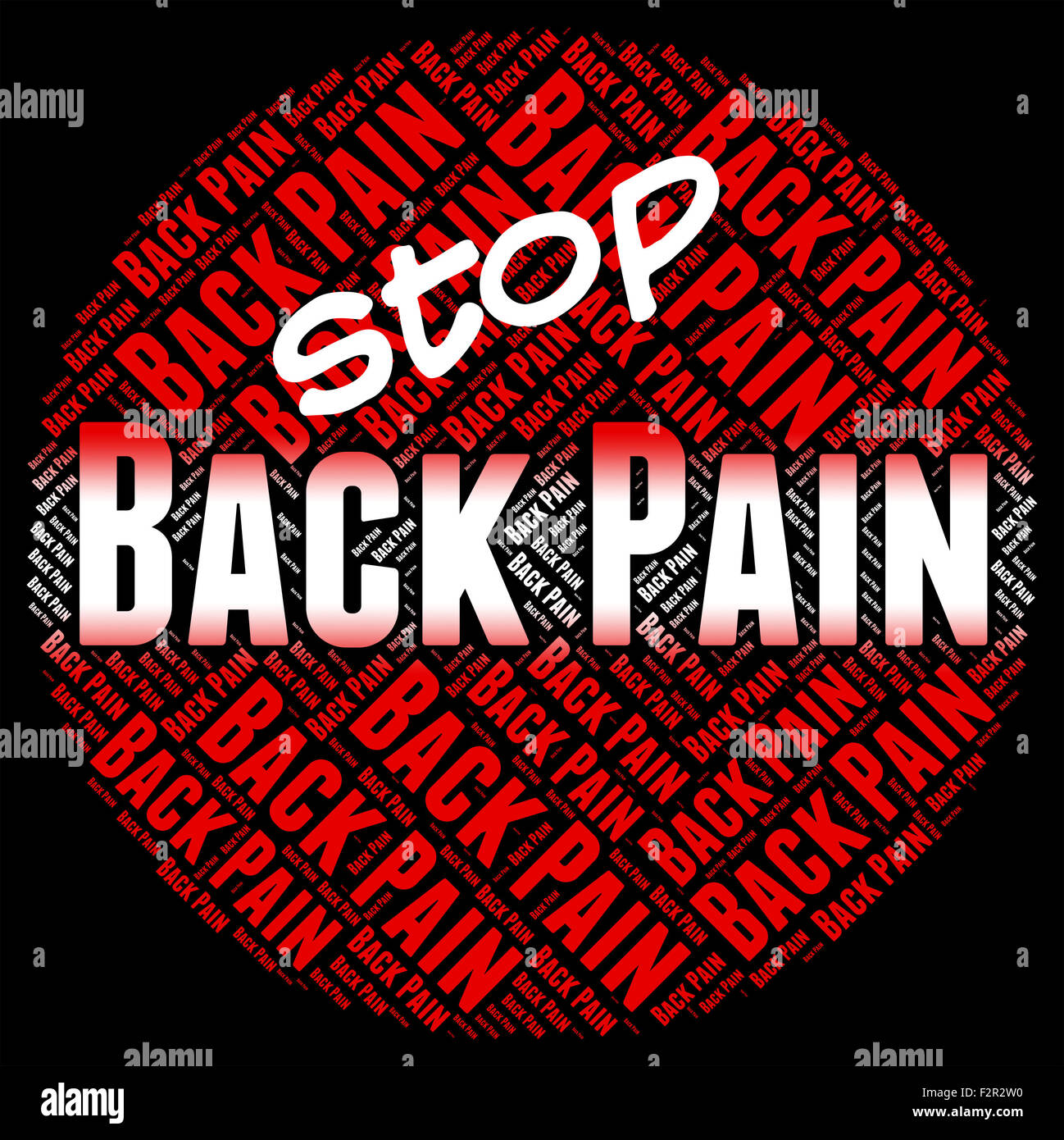 Stop Back Pain Representing Warning Sign And Pang Stock Photo - Alamy