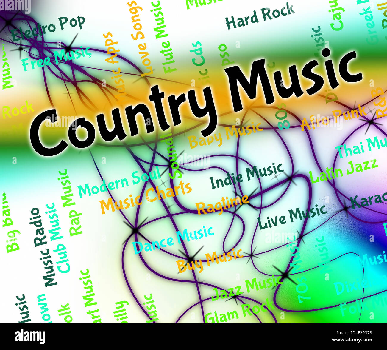 Country Music Showing Sound Tracks And Western Stock Photo - Alamy