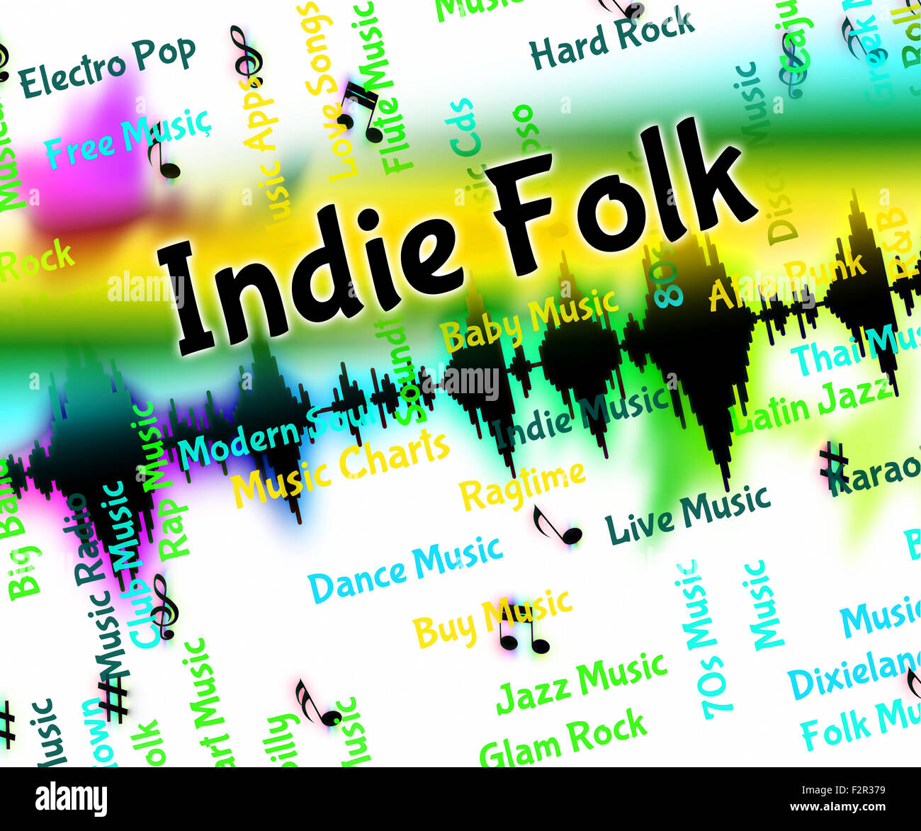 Indie Folk Meaning Sound Tracks And Musical Stock Photo - Alamy