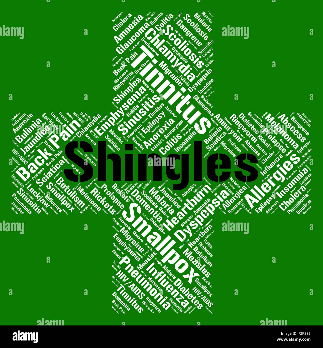 Shingles Word Showing Ill Health And Affliction Stock Photo - Alamy