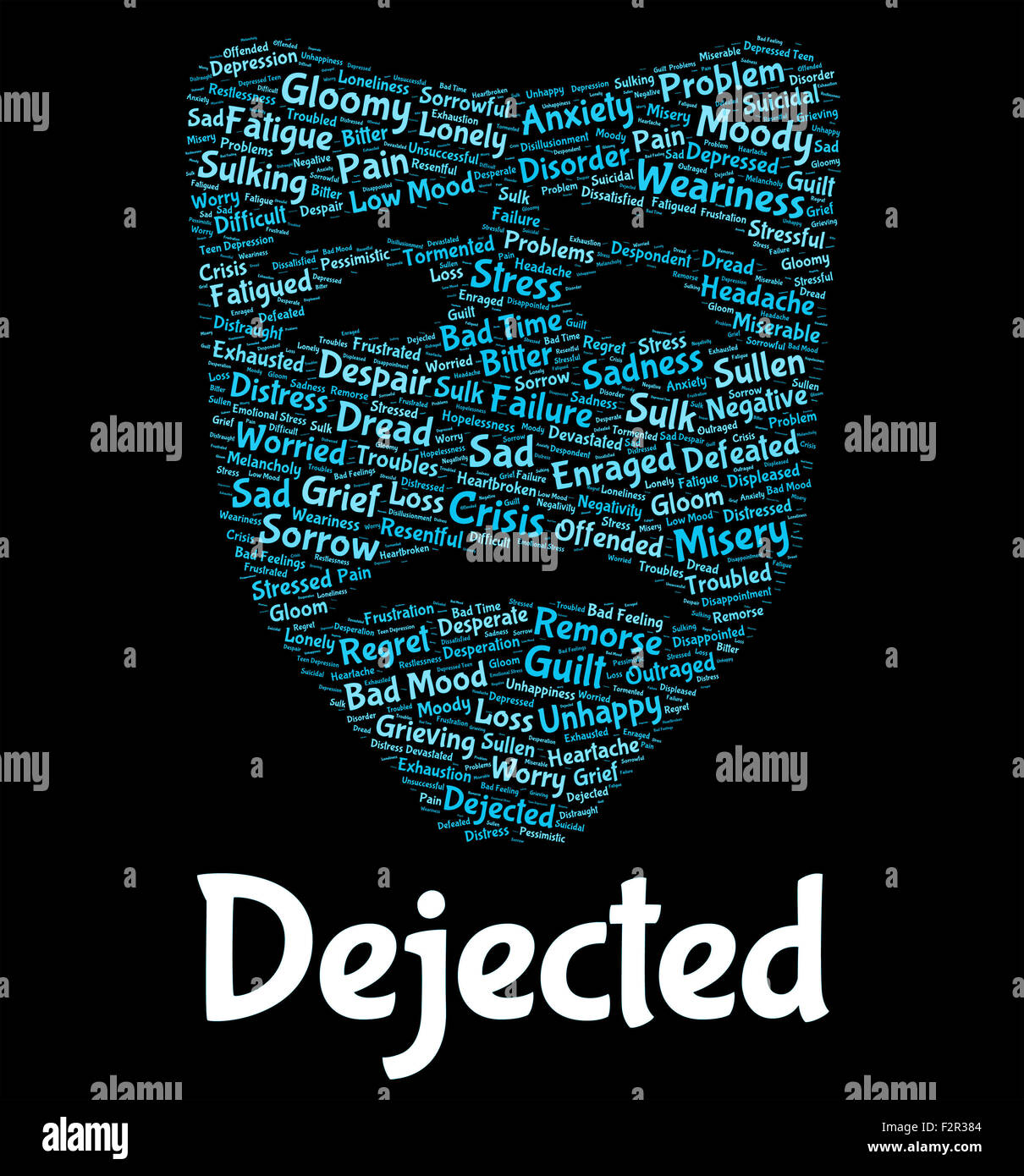 Dejected Word Meaning Wordclouds Words And Desolate Stock Photo - Alamy