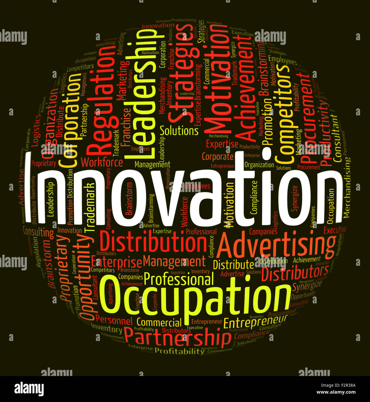 Innovation Word Indicating New Idea And Words Stock Photo - Alamy