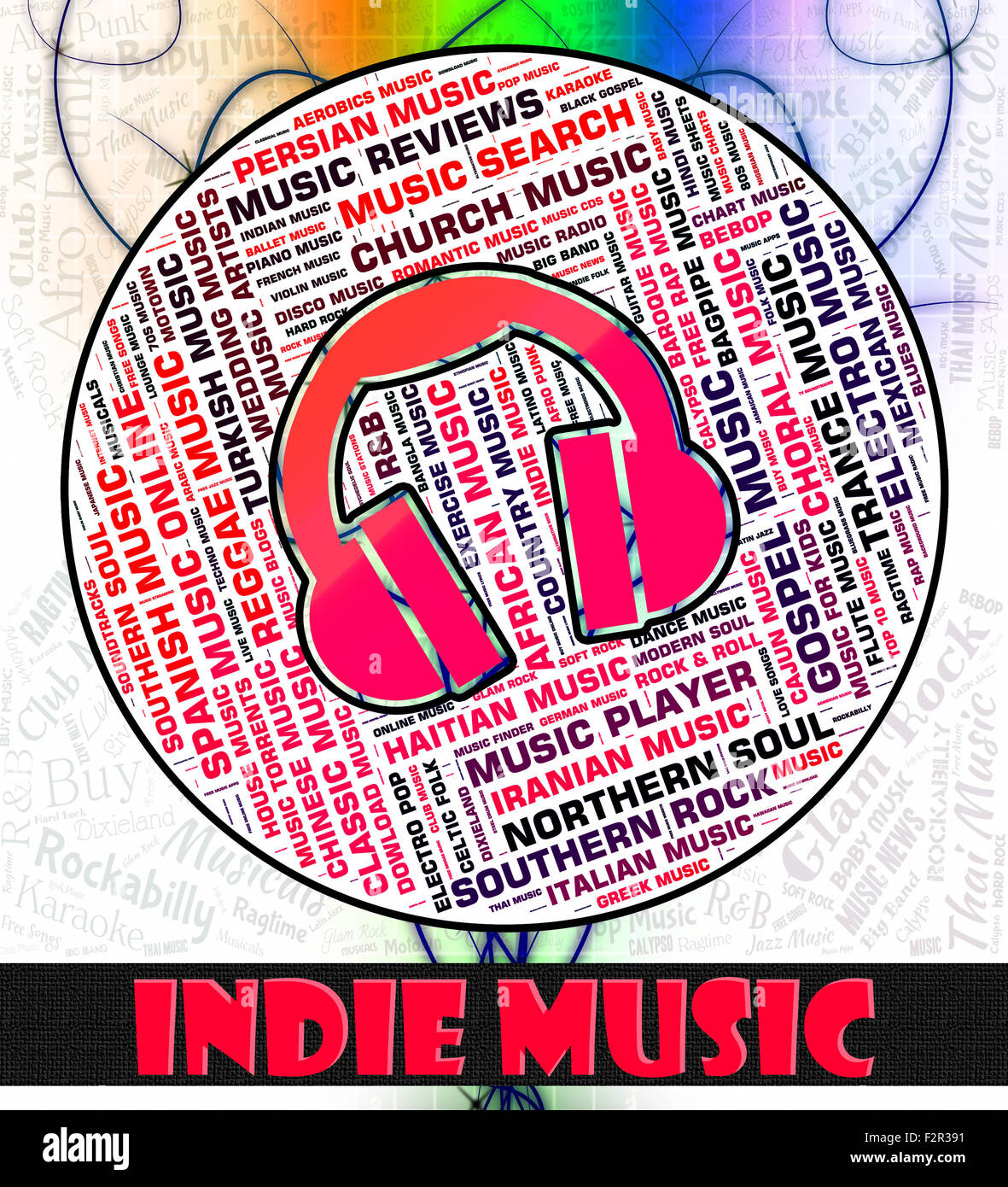Indie Music Indicating Sound Track And Independent Stock Photo - Alamy
