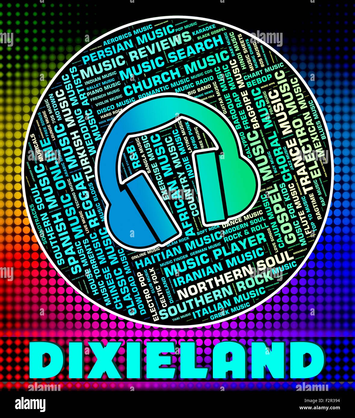 Dixieland Music Indicating New Orleans Jazz And Early Jazz Stock Photo ...