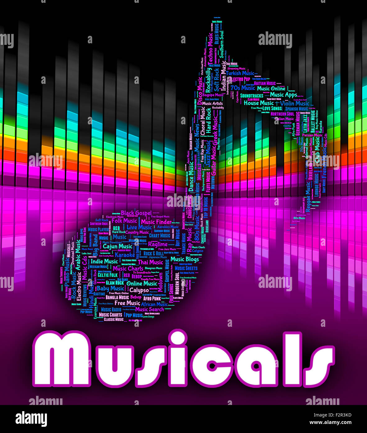 Musicals Music Indicating Sound Track And Acoustic Stock Photo - Alamy