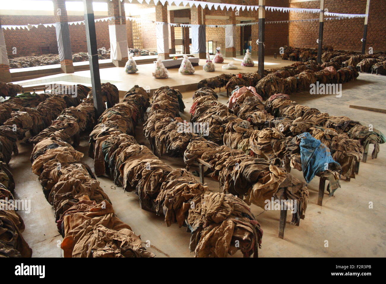 The clothes of victims of the massacre in the church of Nyamata, during ...