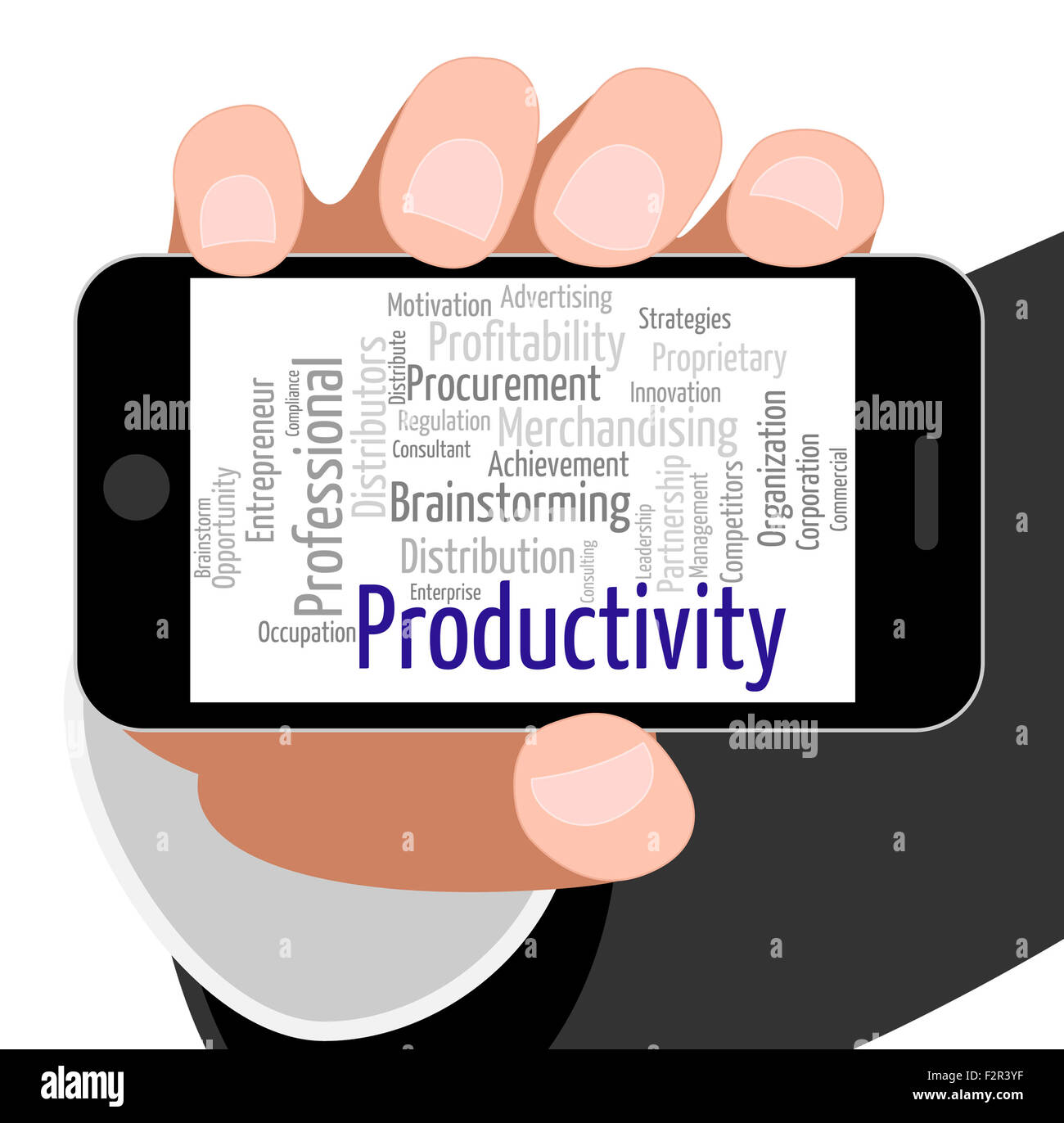 Productivity Word Showing Effectiveness Effective And Words Stock Photo ...