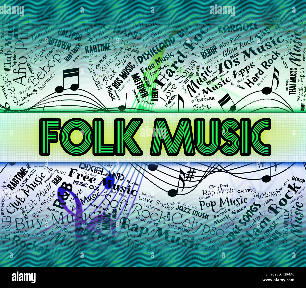 Folk Music Representing Sound Track And Song Stock Photo - Alamy