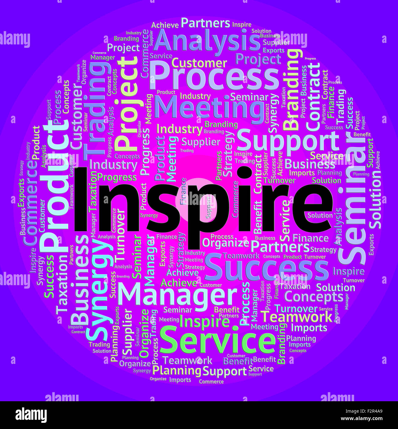 Inspire Word Showing Fire Up And Wordcloud Stock Photo - Alamy